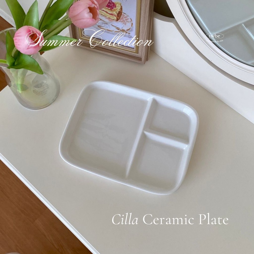 Jual CILLA Bento Ceramic White Plate Tray | TWBE Tablewearbyelin ...