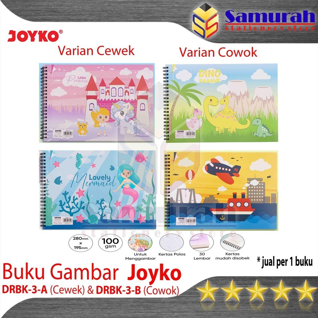 Jual Buku Gambar Joyko A4 100 gsm / Drawing Book 19,5 x 28 cm 1 Buku ...