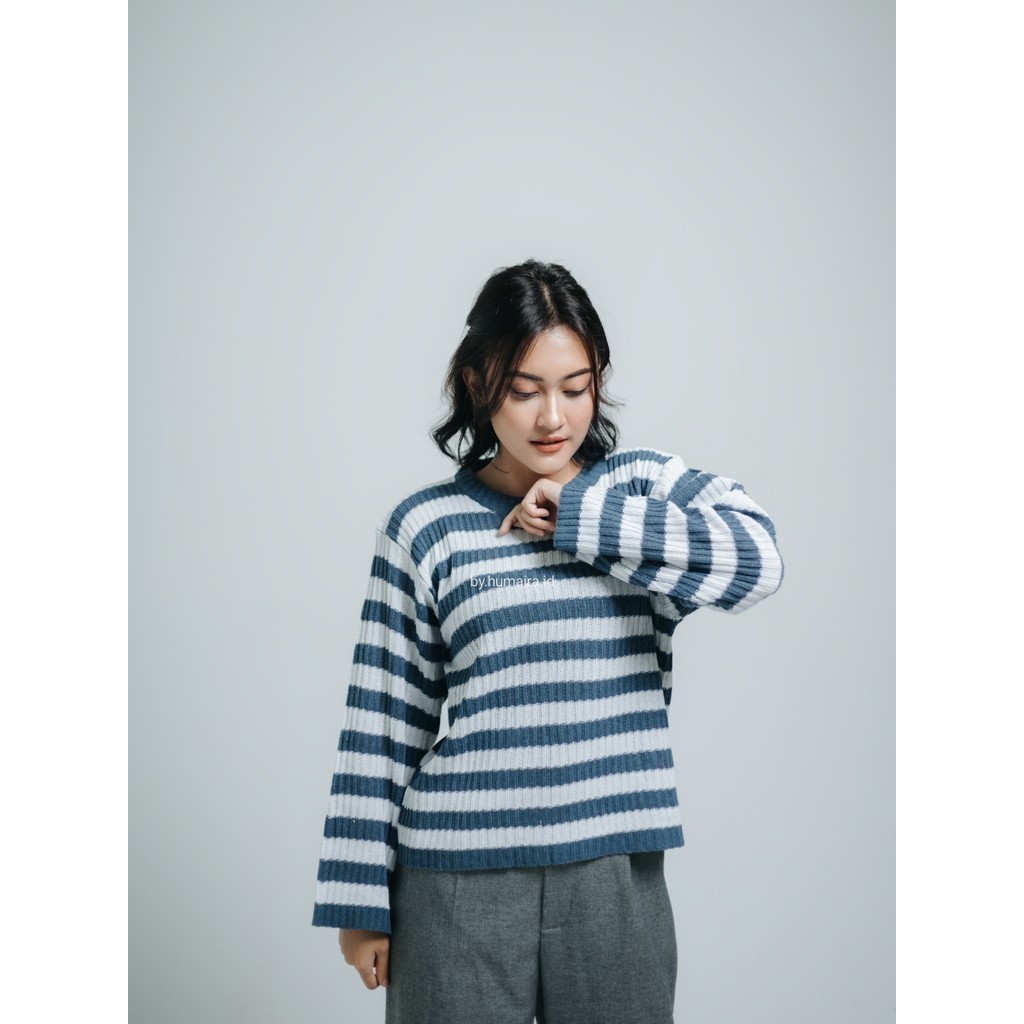 Jual ZENKE - ZFS SWEATER RAJUT STRIPE WANITA RENA / GEYA SWEATER RAJUT ...