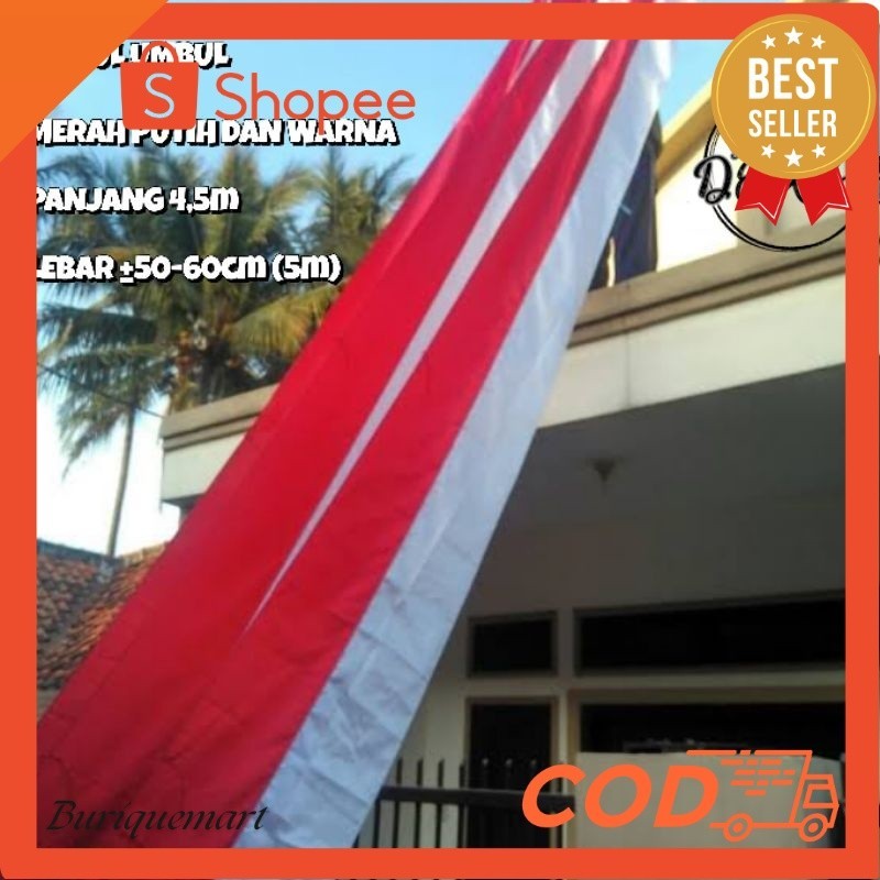 Jual Bendera Indonesia Umbul Umbul Merah Putih Warna Kombinasi Garuda Layur 5meter BRQ | Shopee ...