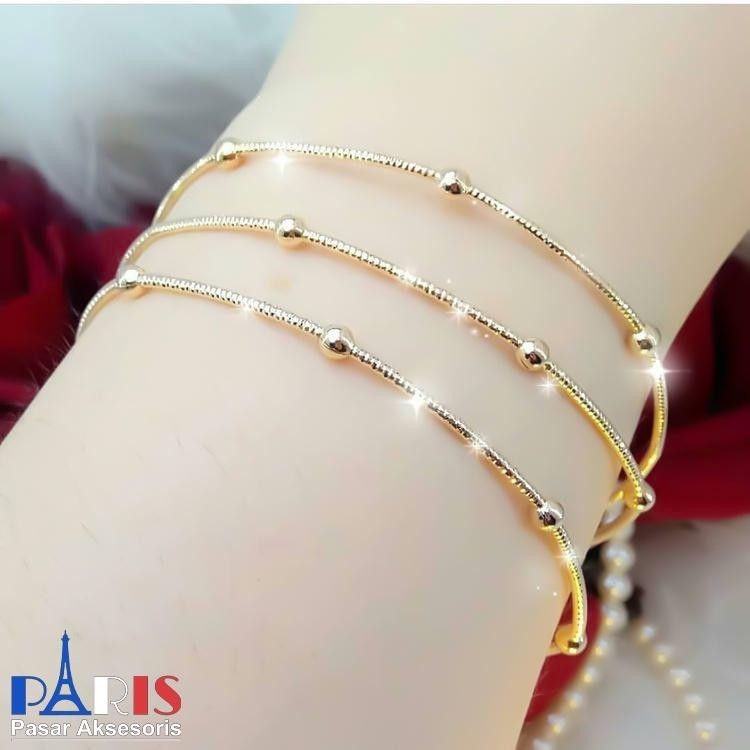 Jual Gelang Kroncong Bola Set 3 pcs PERHIASAN CANTIK COD Anak Anting ...