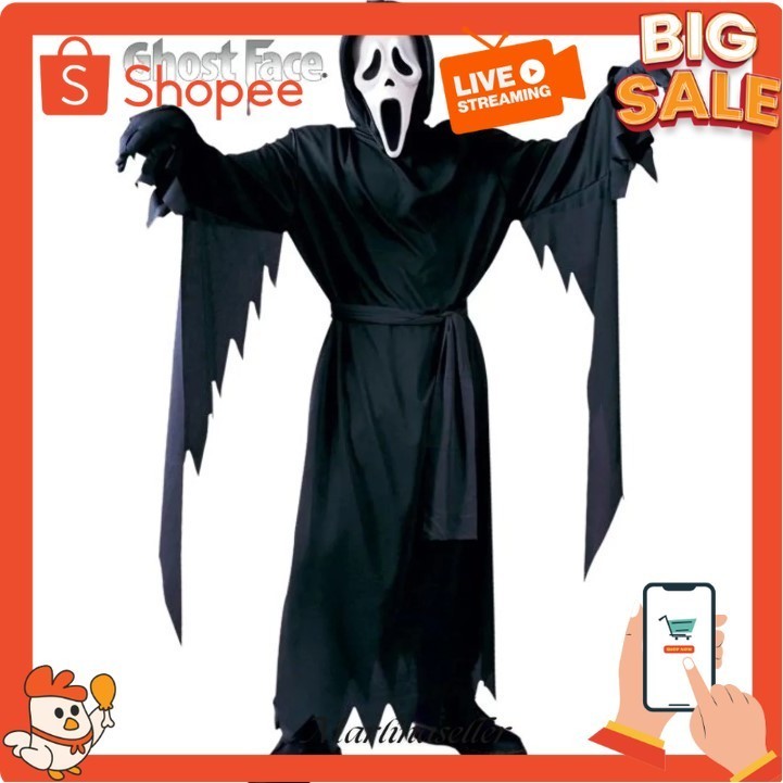 Jual Ghost Costume Adult Scream Kostum Hantu Karnaval Halloween ...