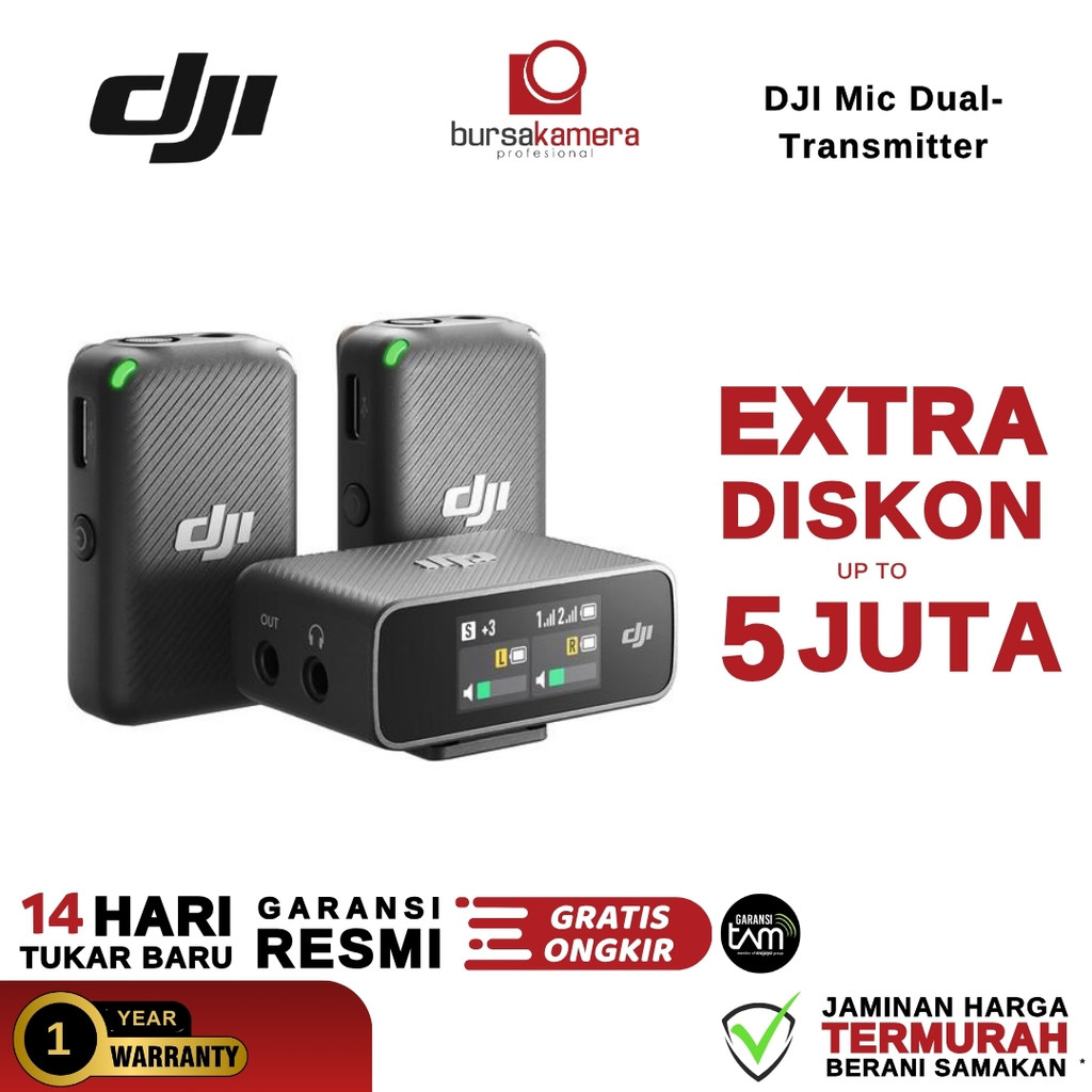 Jual DJI Mic Dual-Transmitter Compact Digital Wireless Microphone ...