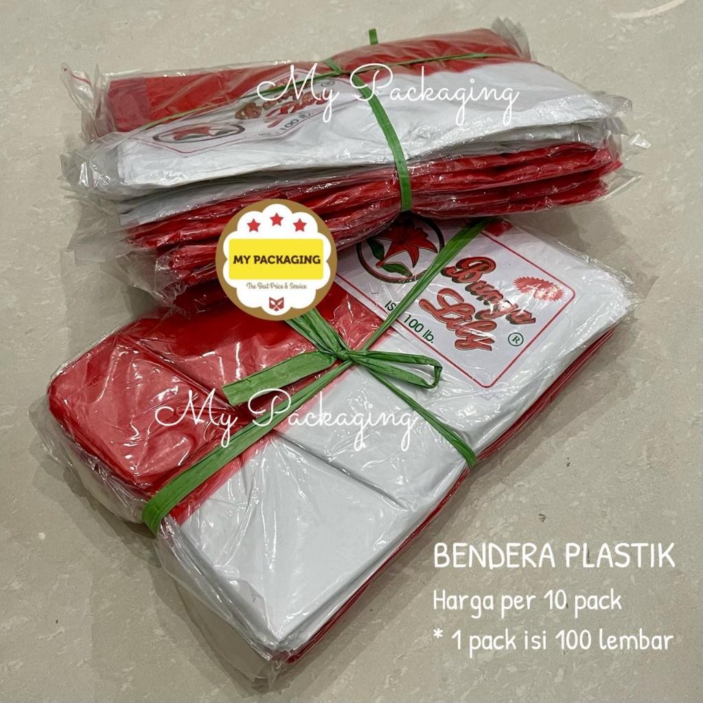 Jual BENDERA Merah Putih Plastik harga 10pack x 100lembar - [ COD ...