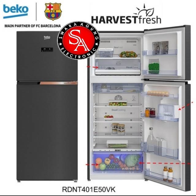 Jual Kulkas 2 Pintu Inverter 400Ltr BEKO Type: RDNT-401E50VK (Khusus ...