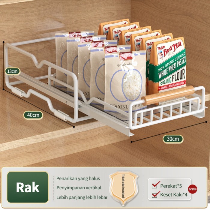 Jual Rak piring tarik rak laci piring rak dapur serbaguna lemari piring ...
