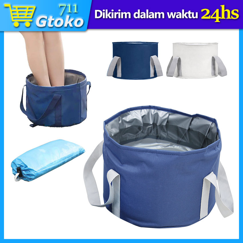 Jual Ember Lipat Rendam Kaki Portable Travel Baskom Kain Kantong Rendam ...