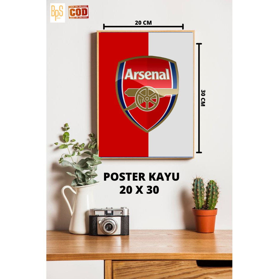 Jual HIASAN DINDING TEMA ARSENAL - POSTER KAYU ARSENAL -POSTER SEPAK ...