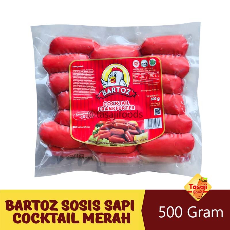Jual Bartoz Sosis Sapi Cocktail Frankfurter Merah 500 gram | Shopee ...