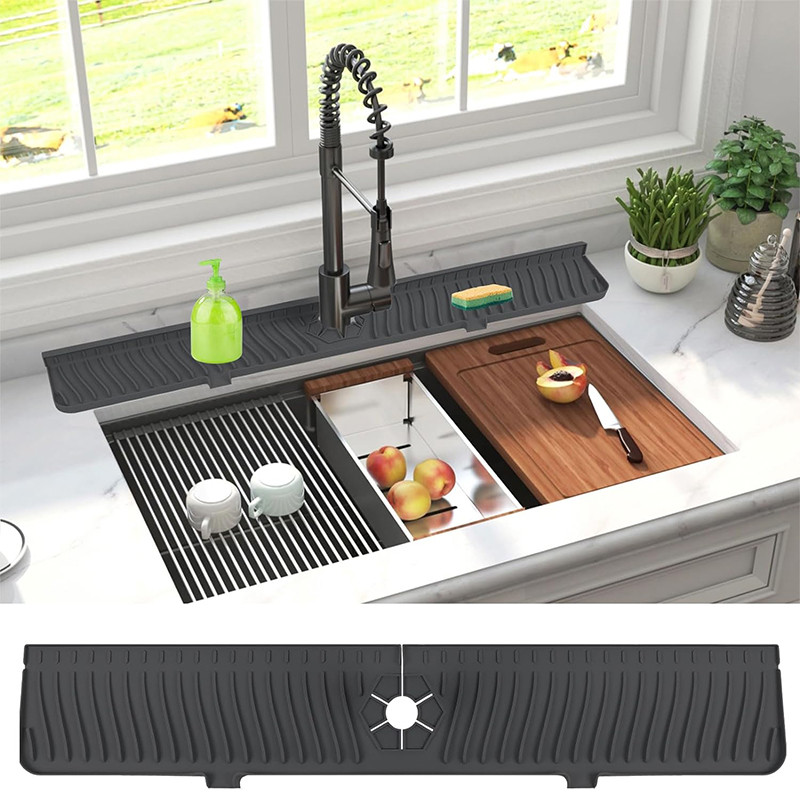 Jual Silicone Sink Splash Guard,Slope Upgraded Faucet Mat,Sink Gadgets ...