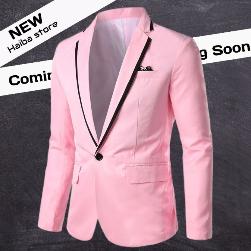 Jual JAS PRIA CASUAL BABY PINK BLAZER PRIA JAS FORMAL PRIA BABY PINK ...