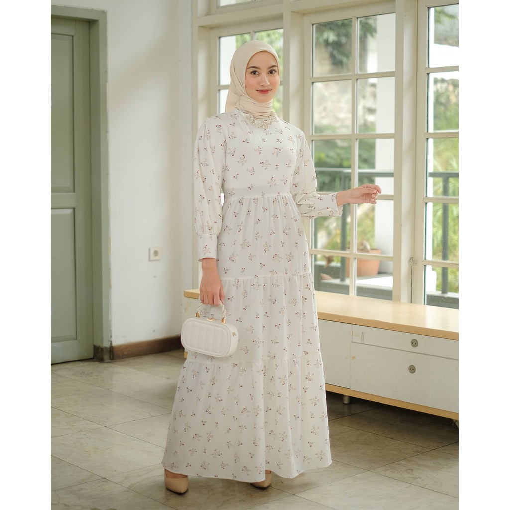 Jual Mayoutfit Marella Maxidress | Dress Gamis Ruffle Motif Bunga ...
