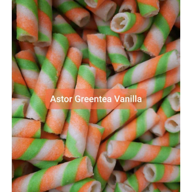 Jual Snack wafer roll Astor Grentea vanilla 250gr | Shopee Indonesia