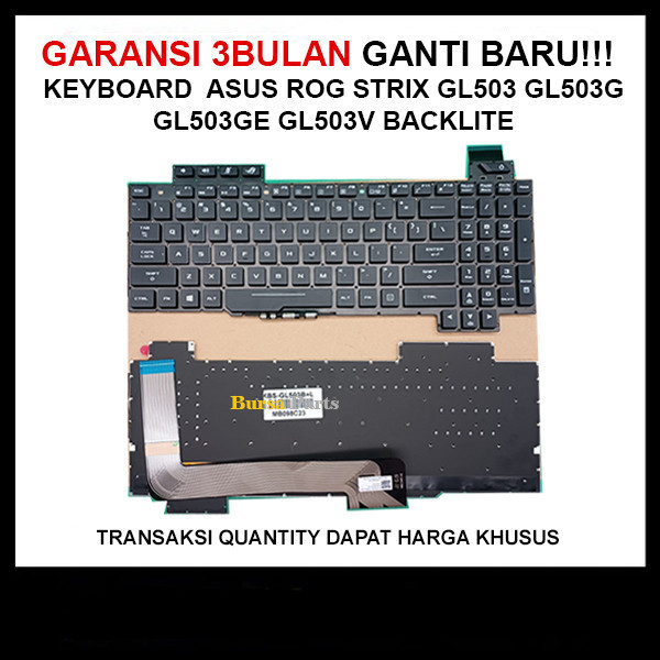 Jual Keyboard Asus ROG Strix GL503 GL503g white backlite . | Shopee ...
