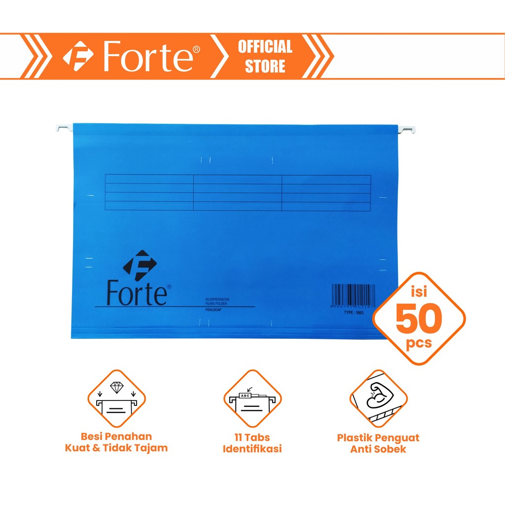 Jual [Forte] [50pcs] Map Gantung Hangmap Suspension File F4 Blue ...