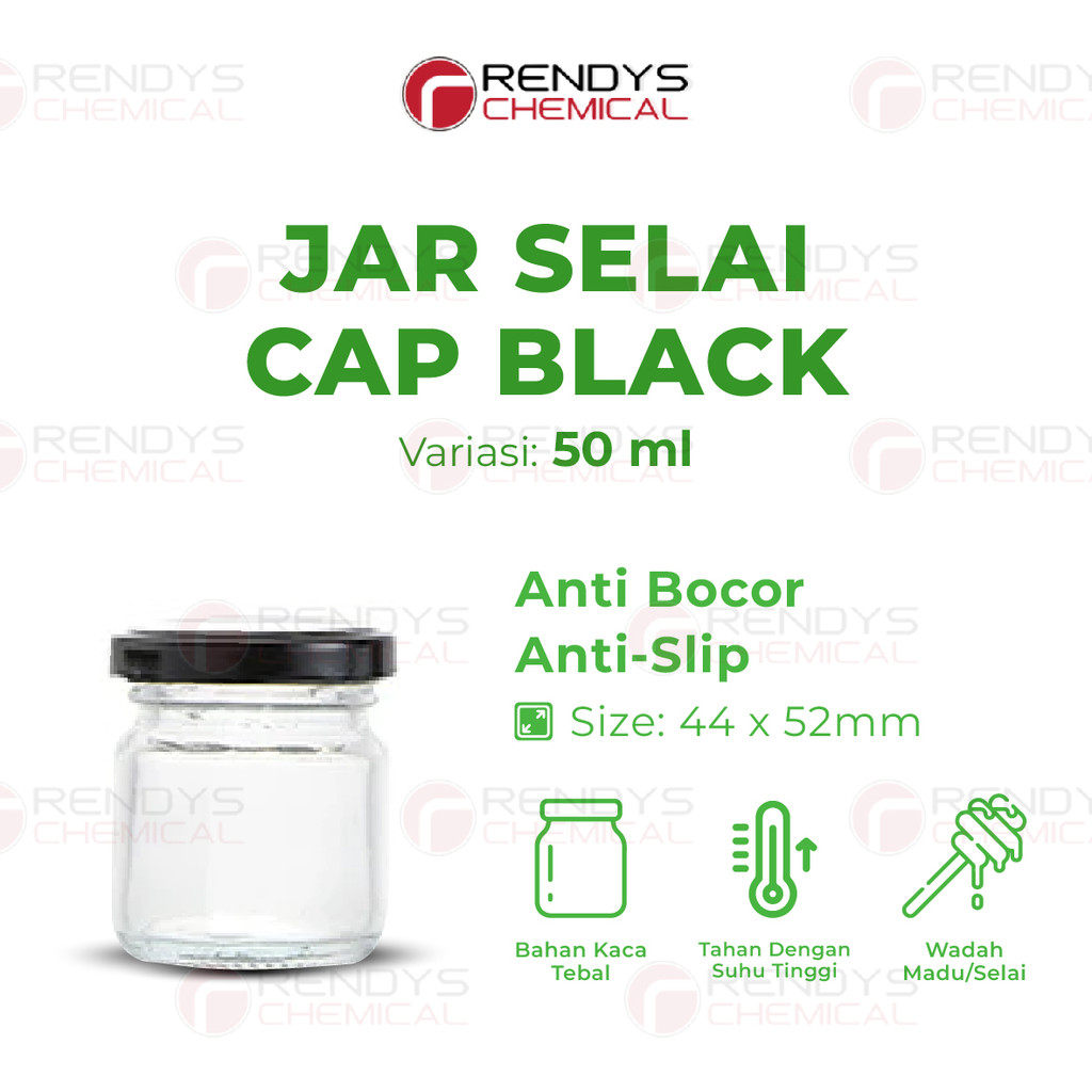 Jual Jar Kaca Bening Tutup Black / Jar Selai Tutup Black / Jar Kaca ...