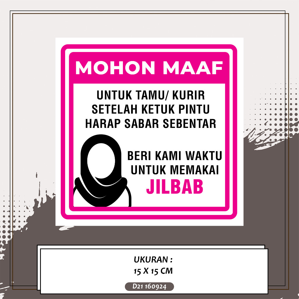 Jual STIKER TAMU/KURIR UNTUK MENUNGGU, PENGHUNI MEMAKAI HIJAB JILBAB ...
