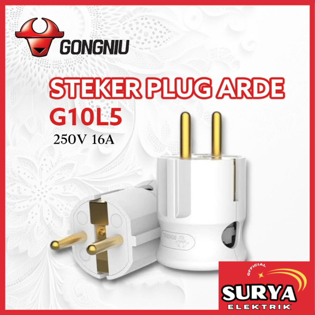 Jual Steker Colokan GONEO / GONGNIU G10L5 Stecker Plug Arde Bulat ...