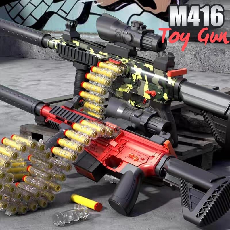 Jual Toy Studio Mainan Anak Batere Automatic TOY GUN M416 Blaster Tembakan Eva Soft Bullet ...
