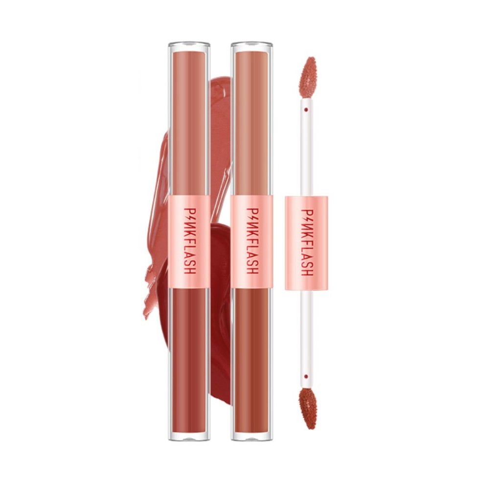 Jual Pinkflash Duo Lip Gloss Double Sense 2 In 1 Dual Ended Lipstick ...