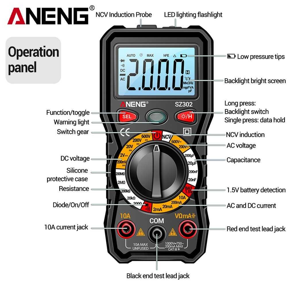 Jual ANENG Digital Multimeter Multitester Voltage Tester with ...