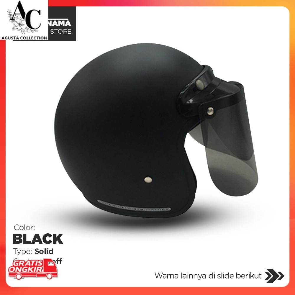 Jual Helm Murah / Tanpanama Helm - Helm Bogo Polos / Helm Retro Dewasa ...