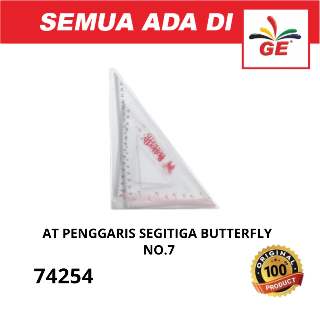 Jual Penggaris Segitiga Butterfly no 7 / Triangle Ruler - 74254 ...