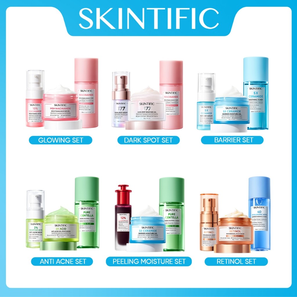 Jual [3PCS Set] SKINTIFIC-Skincare Set with Toner + Serum + Moisturizer ...