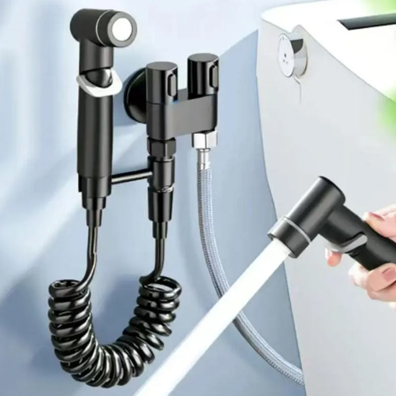 Jual Toilet Companion Spray Gun Set 1 in 2 out Angle Valve Toilet Water ...