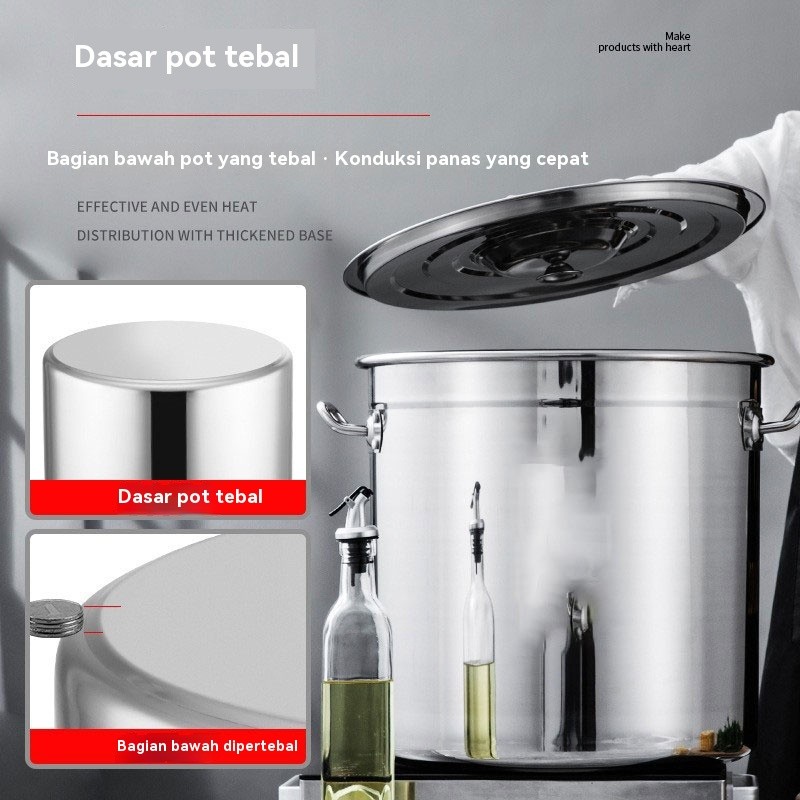 Jual Ember stainless steel telinga ganda ekstra tebal dengan tutup ...
