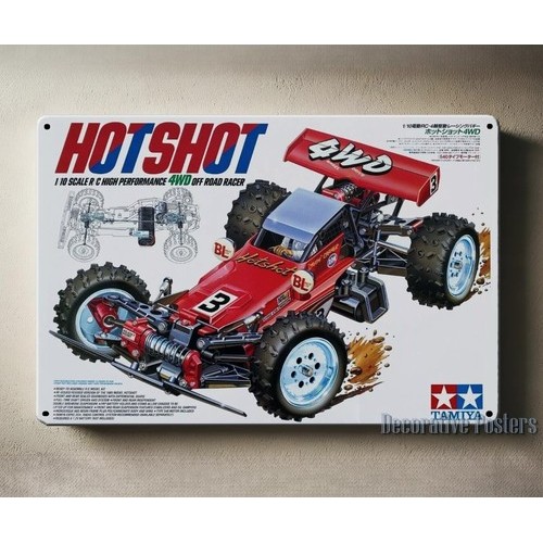 Jual Metal Poster Rc Car Wall Deco Tin Sign Plaque Tamiya Hot Shot ...