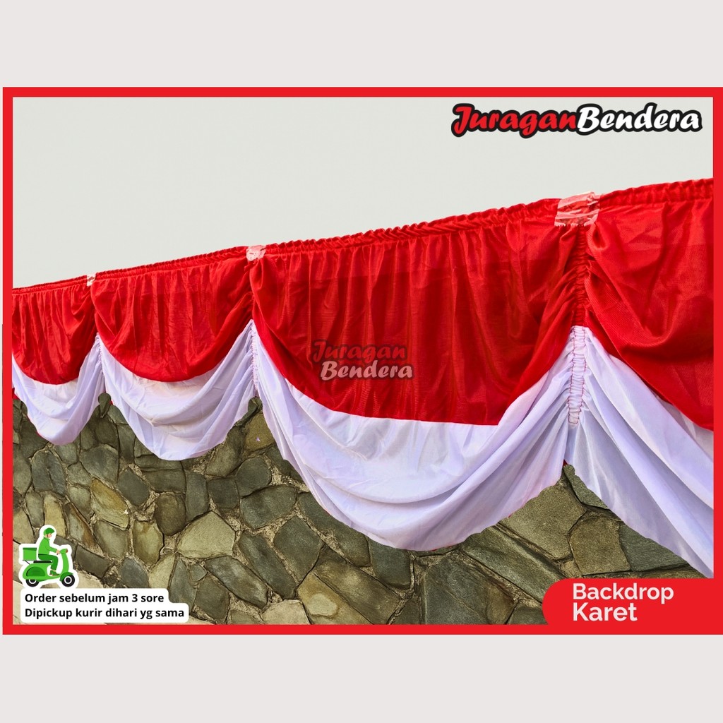 Jual Backdrop Karet | Background Risplang Merah Putih Panjang Dekorasi ...