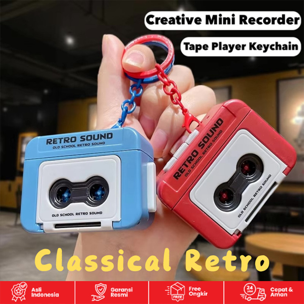 Jual Classical Retro Mini Recorder Keychain Creative Gantungan Kunci ...