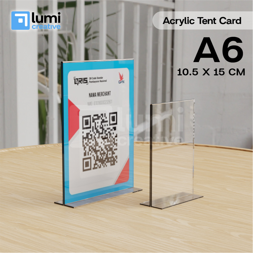 Jual Acrylic Tent Card Premium A6 A5 A4 / Tempat QRIS Akrilik / Display ...