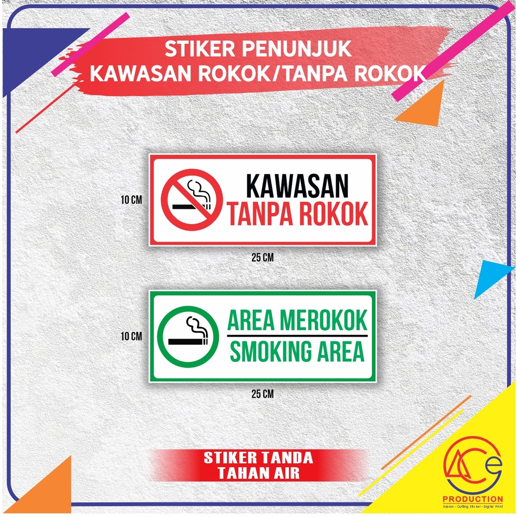 Jual STIKER KAWASAN TANPA MEROKOK STICKER SIGN PENUNJUK SMOKING AREA ...