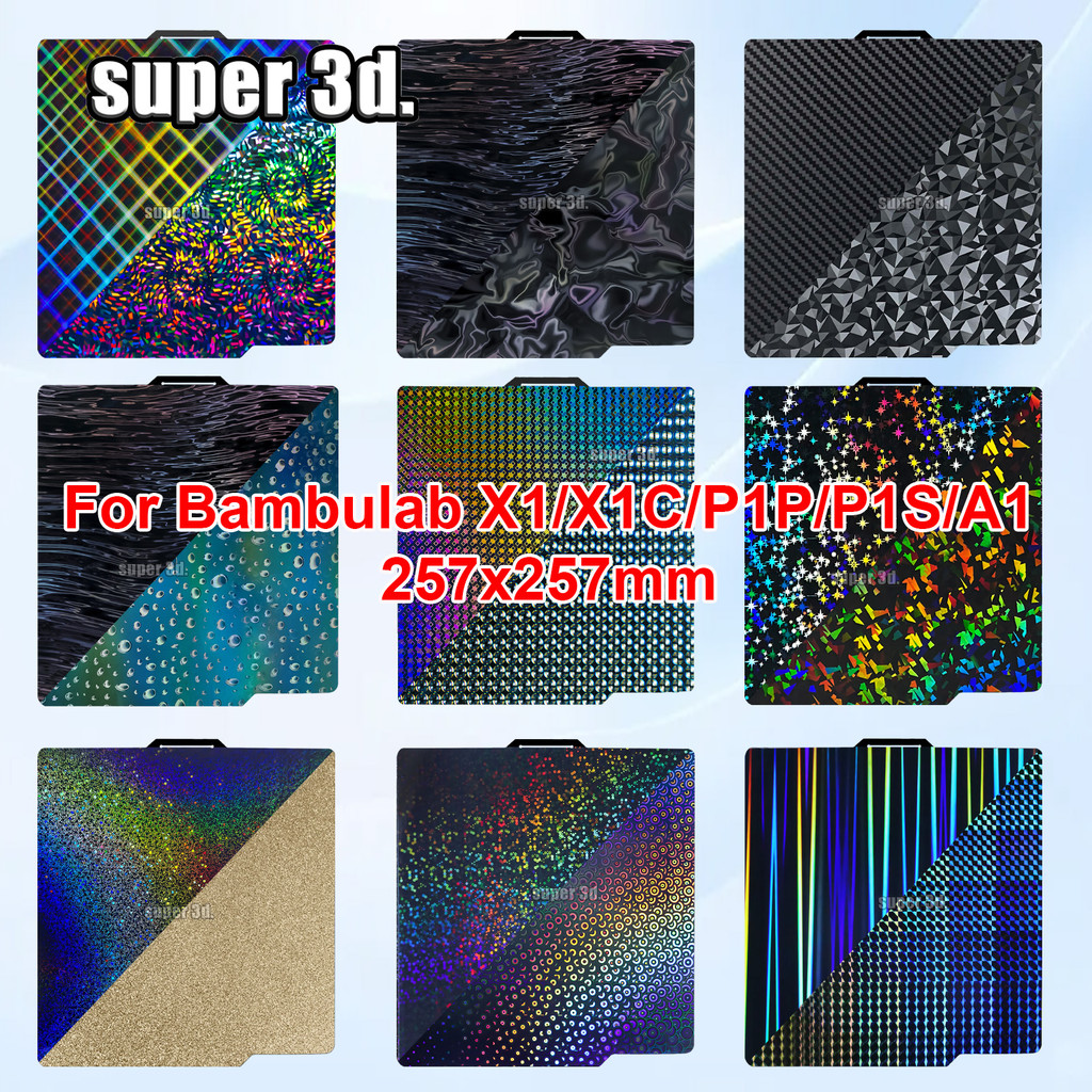 Jual For Bambu Lab P1P X1 carbon Build Plate PEO H1H Double Side PEI Smooth PET PEY 257x257 ...