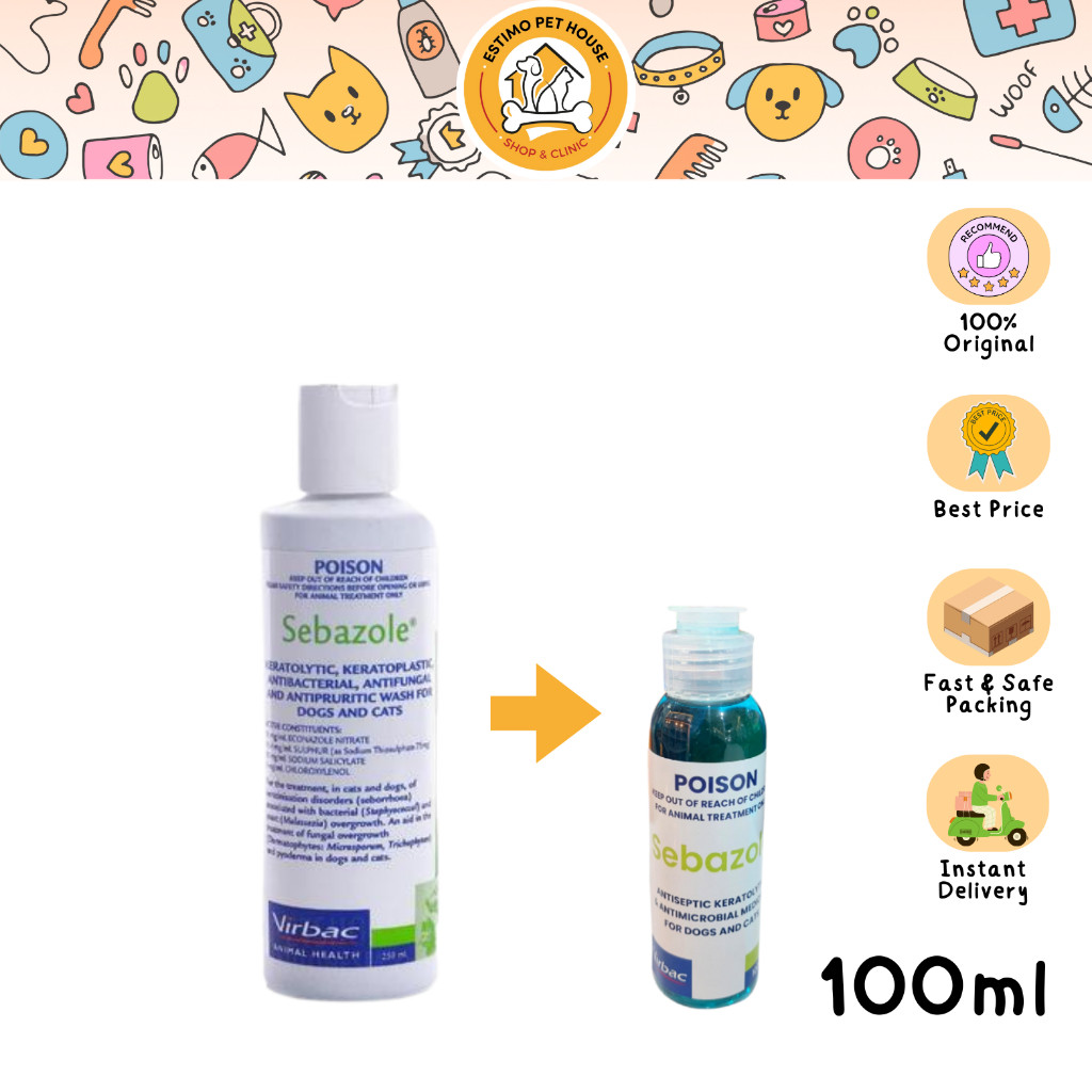 Jual REPACK Shampoo SEBAZOLE Anti Jamur Dan Bakteri Anjing Kucing 100ml ...