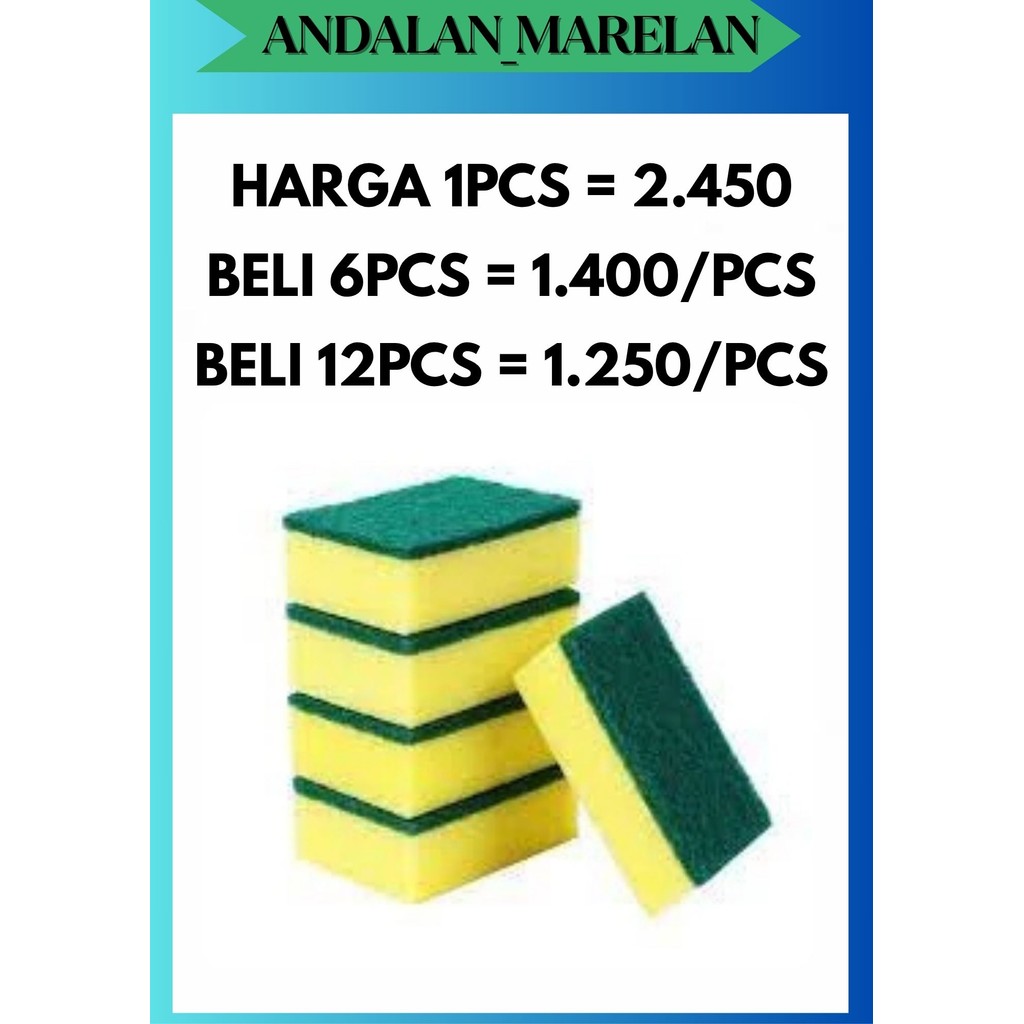 Jual AM SPONS SPON SPONGE CUCI PIRING CUPIR BUSA KUNING BARANG BAGUS ...