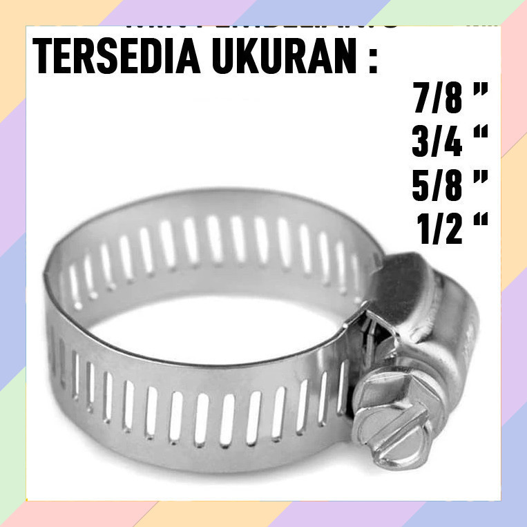 Jual BG71 Klem Selang Sekrup TANPA KUPING Clamp Full Stainless Steel ...