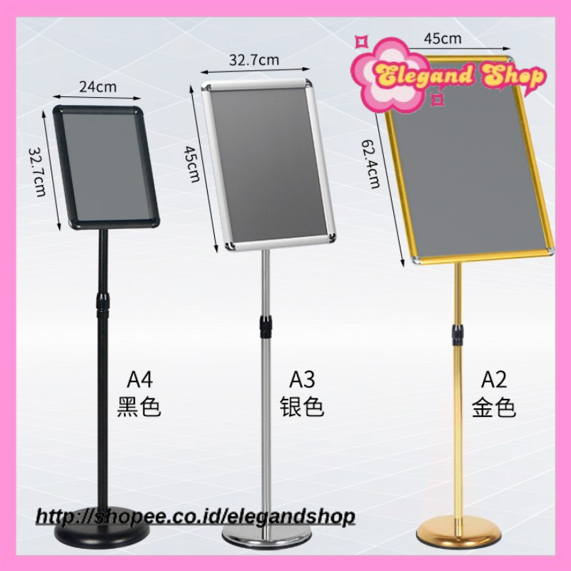 Jual Stainless Steel A4 Standee Sign Vertical Billboard Water Sign ...