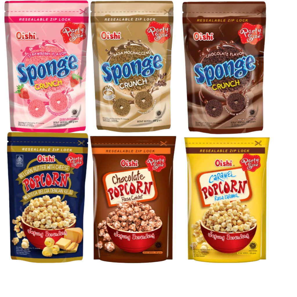 Jual OISHI POPCORN/SPONGE POUCH 100gr ALL VARIAN | Shopee Indonesia