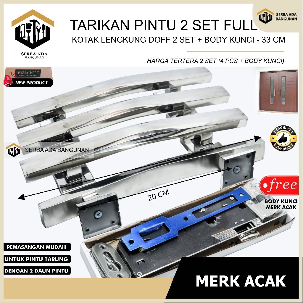 Jual SAB HANDLE PINTU RUMAH 33 CM STAINLESS ANTI KARAT MEWAH MINIMALIS ...