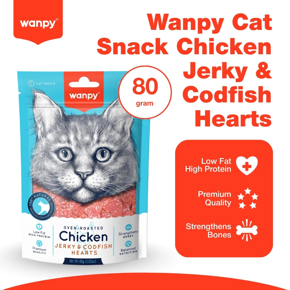 Jual Wanpy Cat Snack Treats Camilan Kucing Jerky Chicken And Codfish ...