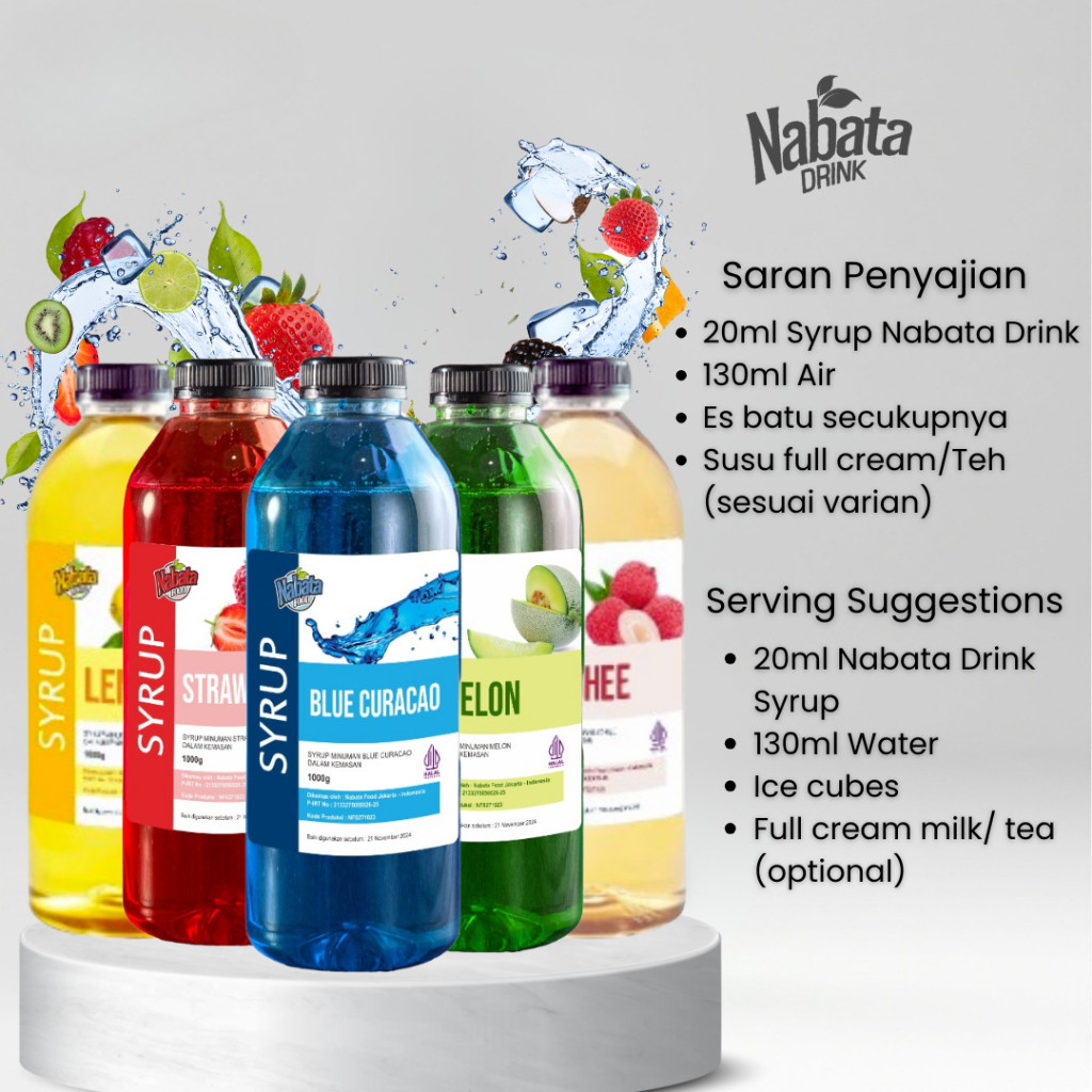 Jual Sirup All Varian Rasa NabataDrink 1000 Ml Flavoured Syrup 1 Liter ...