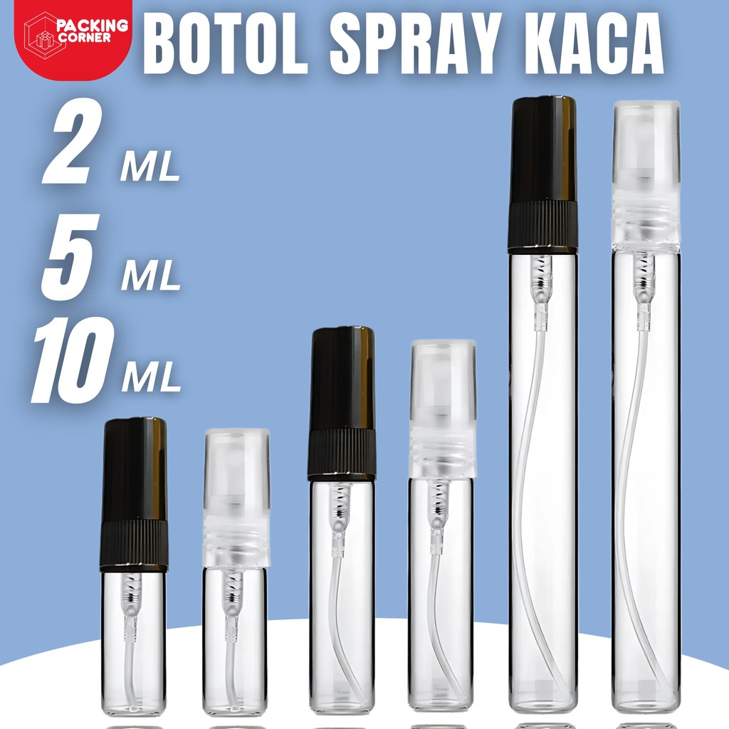 Jual Botol Spray Kaca 2ml 5ml 10ml | Botol Parfum Travel Refill Vial ...