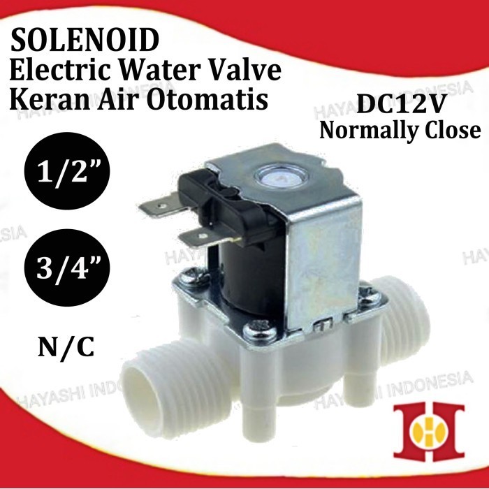 Jual Electric Water Selenoid Valve Control Switch Air 1/2 3/4 DC 12V NC N0 | Shopee Indonesia