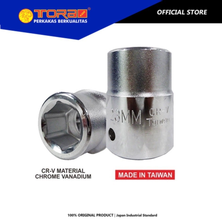 Jual TORA Mata Sok 23 mm 3/4 DR 6 PT - Mata Kunci Shock - Socket Hand ...
