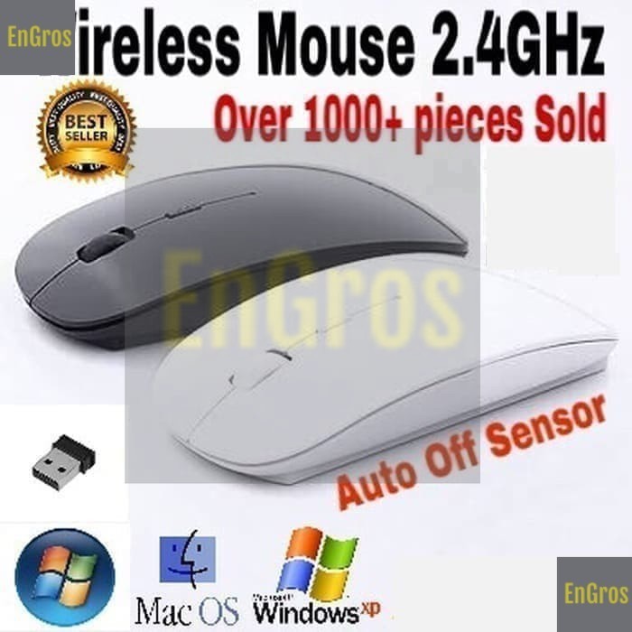 Jual PAKET Wireless Mouse X3 + Baterai AAA 2Pcs SIAP PAKAI Slim Mouse ...
