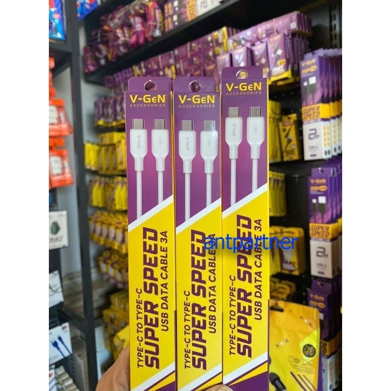 Jual (ANT) KABEL DATA V-GEN VCB-32 TYPE C TO TYPE C USB SUPER SPEED 3A ...