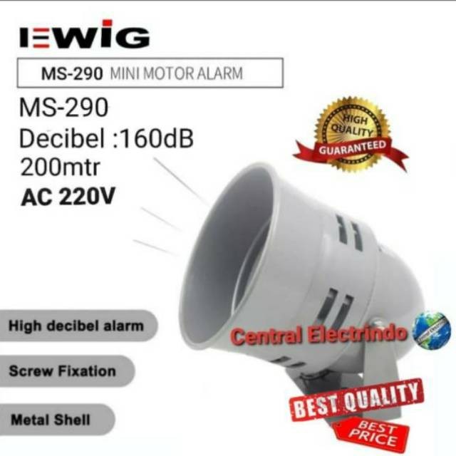 Jual Motor Siren/Sirene Alarm MS-290 AC 220V EWIG. | Shopee Indonesia